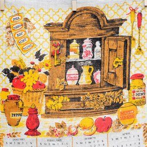 Vintage | Kitchen | Vtg 972 Colonial Spice Cupboard Calendar Towel ...